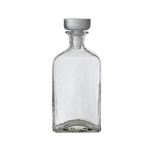 George Glass Rectangular Hammered Glass Decanter 16oz.
