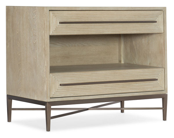 Cascade Oversized Two-Drawer Oak Nightstand | Scout & Nimble