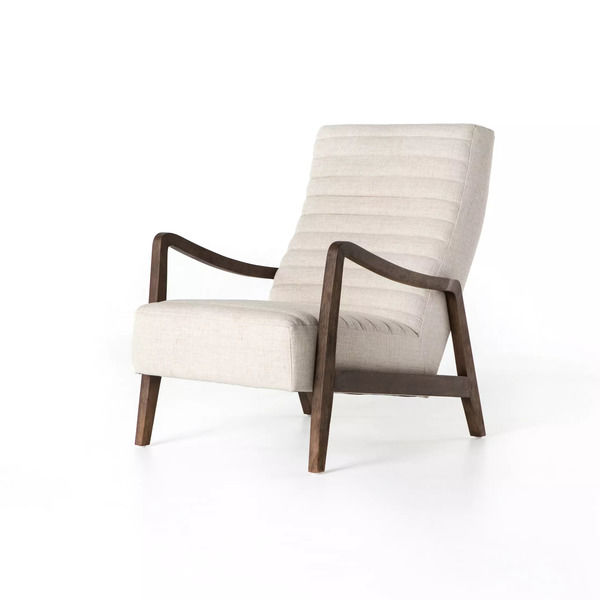 Chance Linen Natural Upholstered Ivory Accent Chair | Scout & Nimble