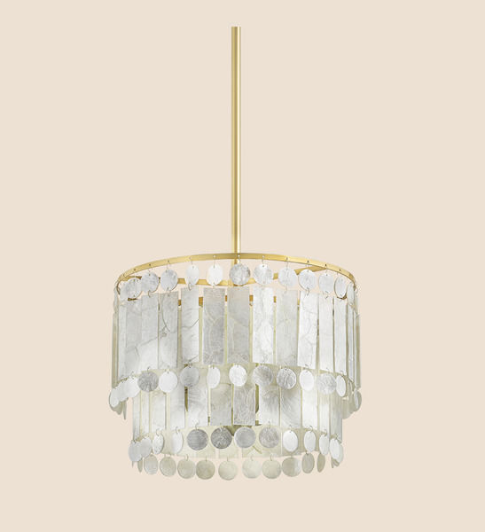 Melisa 3-Light Modern Coastal Capiz Shell Chandelier | Scout & Nimble