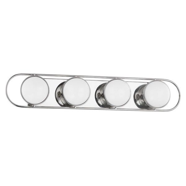 Amy 4-Light Modern Curved Polished Nickel Bath Sconce | Scout & Nimble