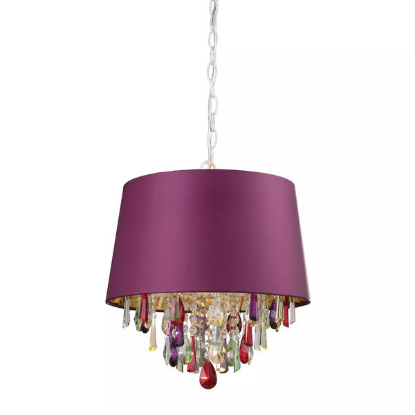 Purple Drum Pendant Light With Crystal Drops | Scout & Nimble