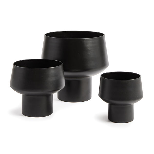 Cyrus Matte Black Cachepots, Set of 3 | Scout & Nimble