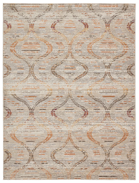 Nikki Chu By Jive Indoor / Outdoor Trellis Gray / Orange Runner Rug