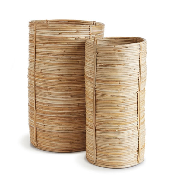 Cane Rattan Tall Cylinders, Set Of 2 | Scout & Nimble