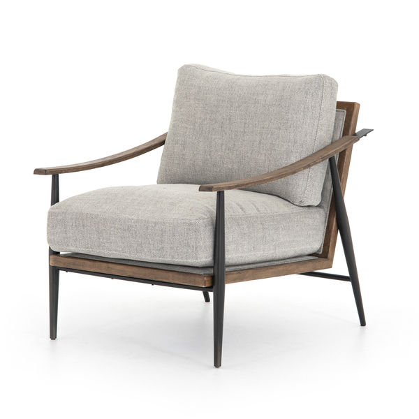 Kennedy Gabardine Modern Upholstered Grey Accent Chair