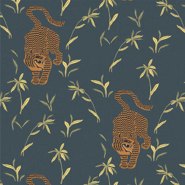Stalking Tiger Dark Moss Premium Matte Wallpaper | Scout & Nimble