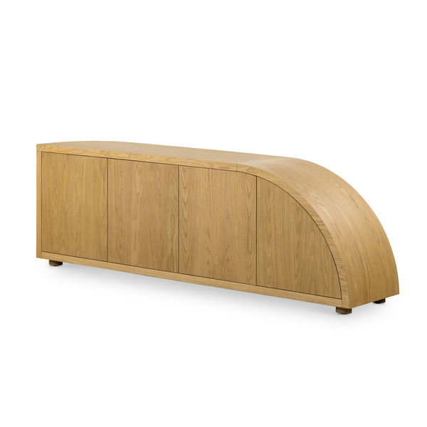 Faine Light Natural Oak Curved Media Console | Scout & Nimble