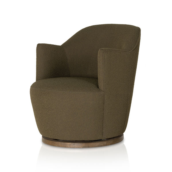 Aurora Natural Parawood Upholstered Swivel Chair | Scout & Nimble