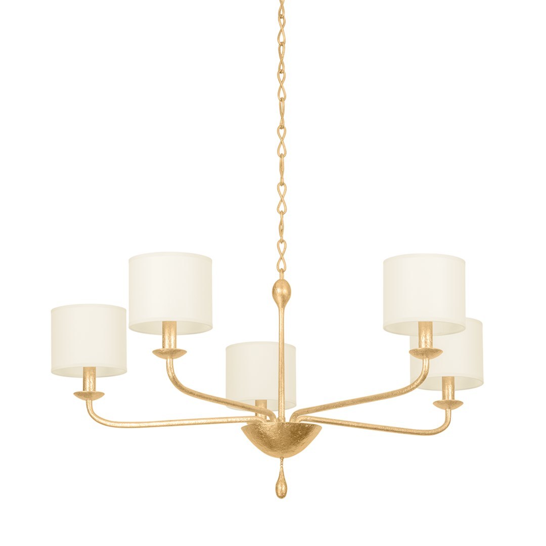 Osmond Vinatge Gold Leaf 5-Light Chandelier | Scout & Nimble