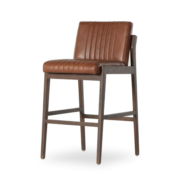 Alice Sonoma Chestnut Leather Stool | Scout & Nimble
