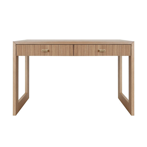Larkin Natural Oak Two-Drawer Fluted Desk | Scout & Nimble