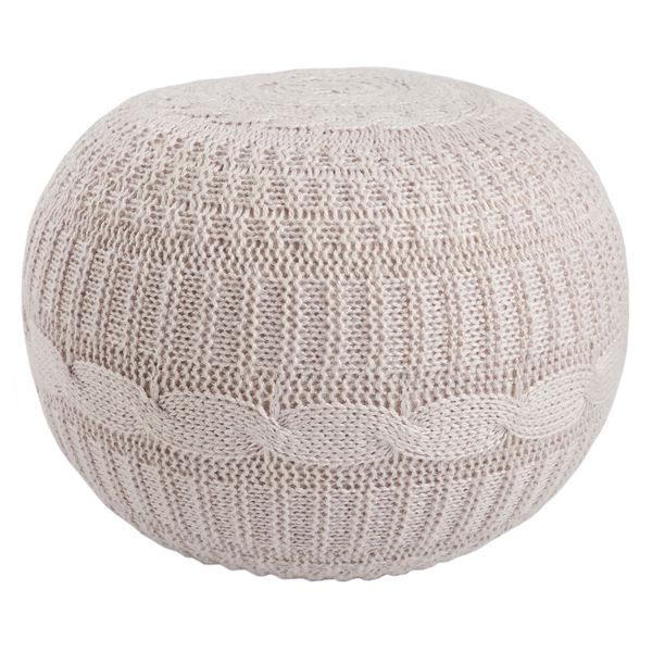 Georgia Solid Silver Round Pouf | Scout & Nimble