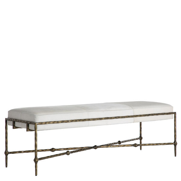 Lambeth Natural Ivory Hide Leather Bench | Scout & Nimble