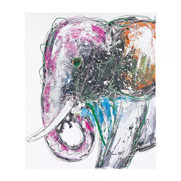 Bold Elephant Oversized Oil On Canvas | Scout & Nimble