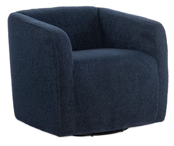 Bennet Upholstered Blue Woolly Swivel Club Chair | Scout & Nimble