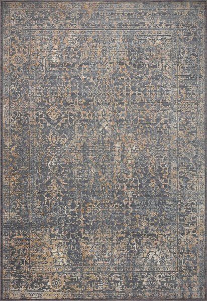 Indra Graphite / Sunset Contemporary Rug - 2'6" x 10'0"