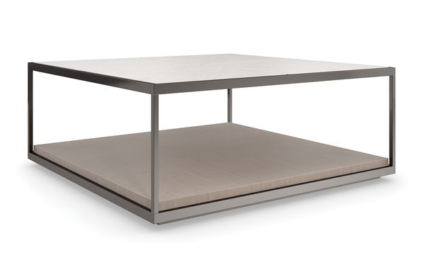 White Marble Modern Square Cartesian Cocktail Table | Scout & Nimble