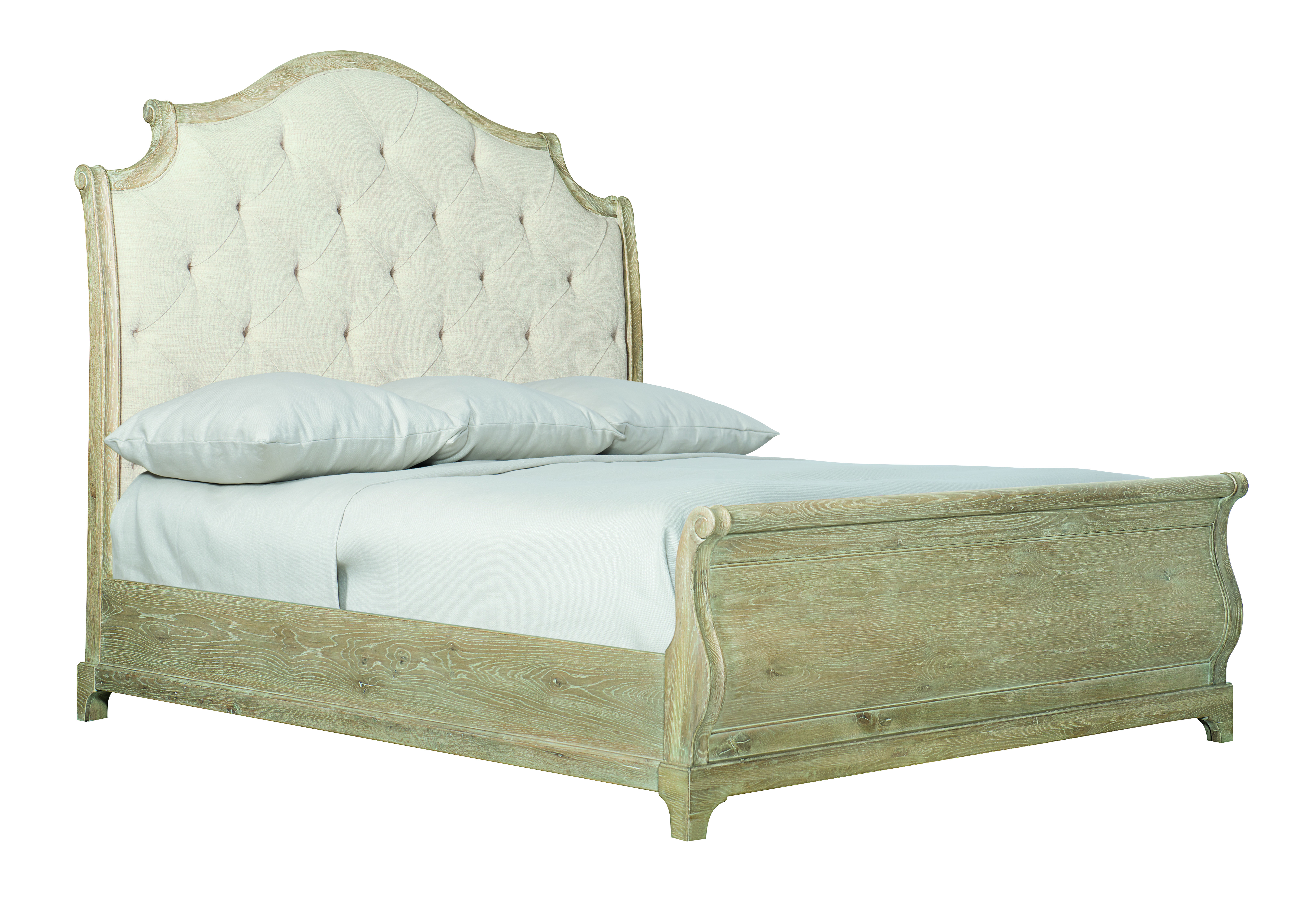 Rustic Patina Upholstered Sleigh Bed | Scout & Nimble