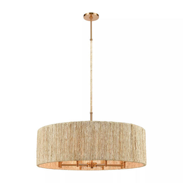 Abaca Rope 8-Light Satin Brass Chandelier | Scout & Nimble