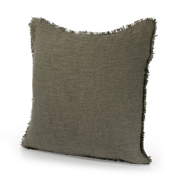 Tharp Textured Olive Fabric Outdoor 20" Pillow | Scout & Nimble
