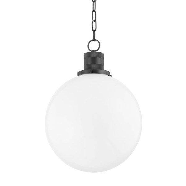 Beverly Large Bronze Frosted Glass Sphere Pendant Light