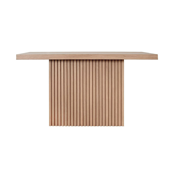 Vanna Natural Oak Slatted Pedestal Base Console Table | Scout & Nimble