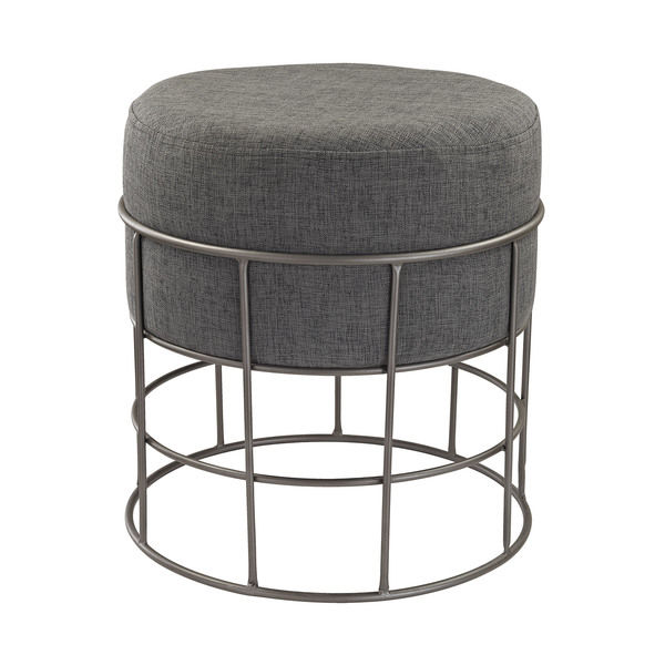 Pewter And Grey Linen Stool | Scout & Nimble