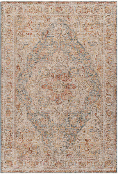 Naila Vintage-Inspired Woven Cream / Denim - 2'7" x 10'