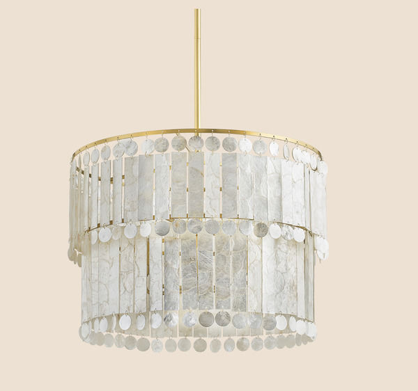 Melisa 6-Light Modern Coastal Capiz Shell Chandelier | Scout & Nimble