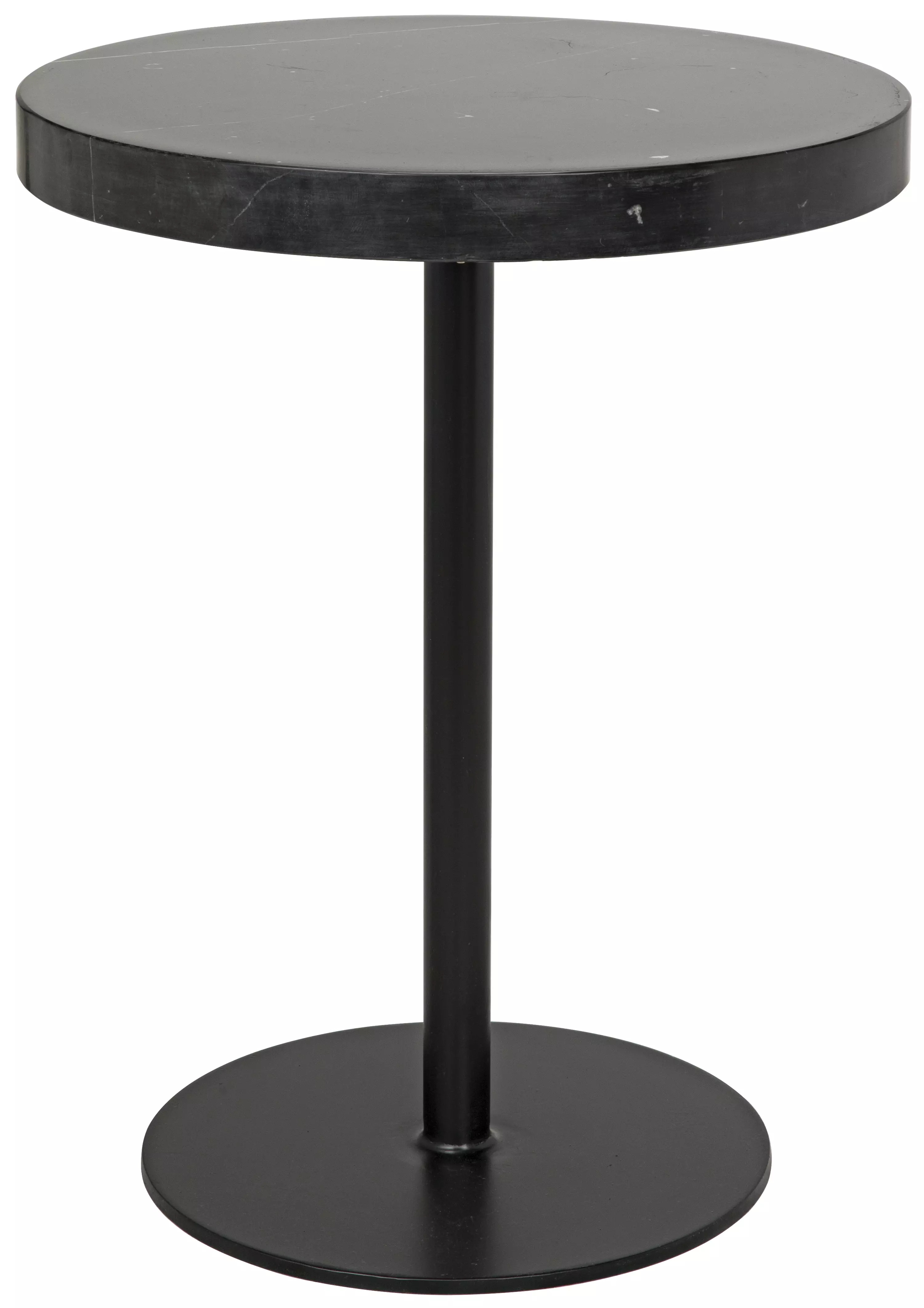 Ford Stone Top Side Table, Black Metal, Tall | Scout & Nimble