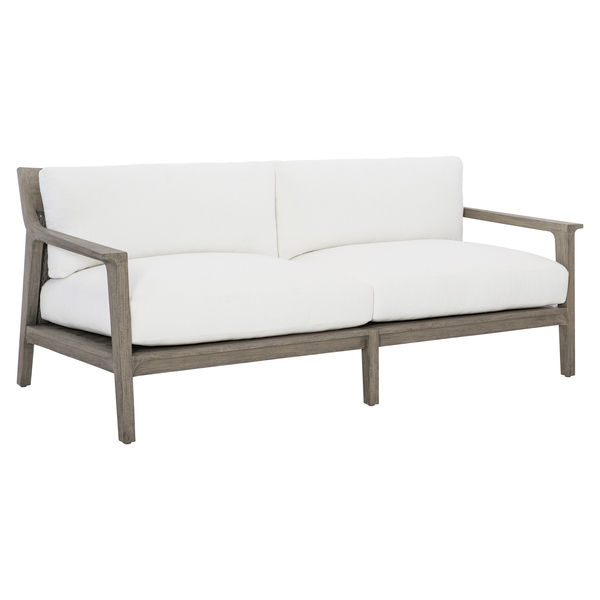 Ibiza Weathered Teak Outdoor Sofa with Cream Cushions | Scout & Nimble