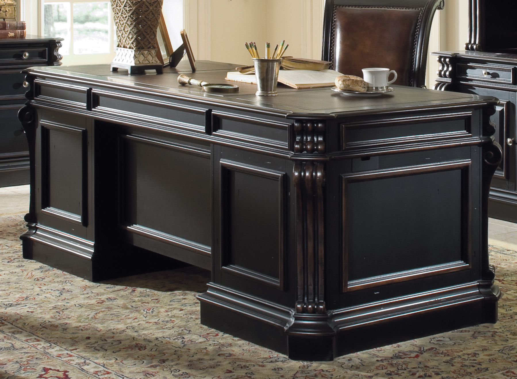 Telluride 76'' Executive Desk With Wood Panels | Scout & Nimble