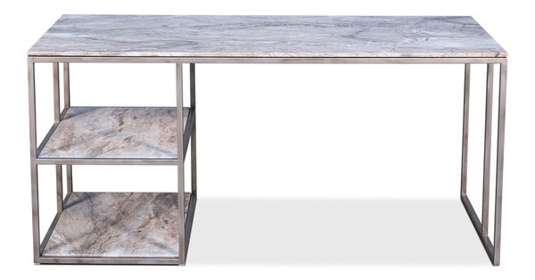 Open Desk With Shelves, Marble Top | Scout & Nimble