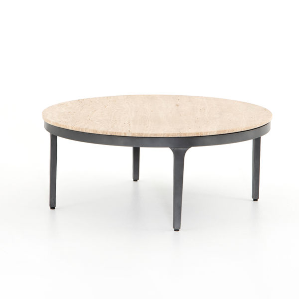 Marcus Round Coffee Table Distressed Gun | Scout & Nimble