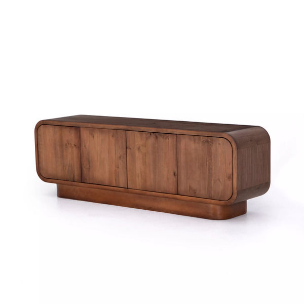 Santo Rounded Media Console Amber Pine | Scout & Nimble
