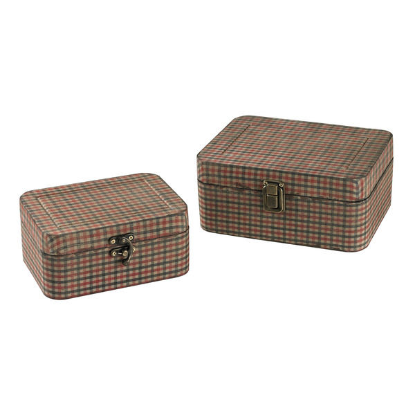 Set Of 2 Gingham Wrapped Boxes | Scout & Nimble