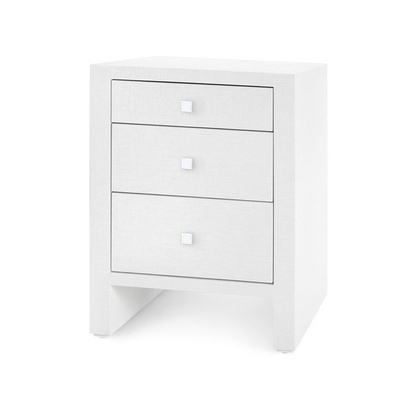 Morgan 3-Drawer White Wooden Side Table | Scout & Nimble