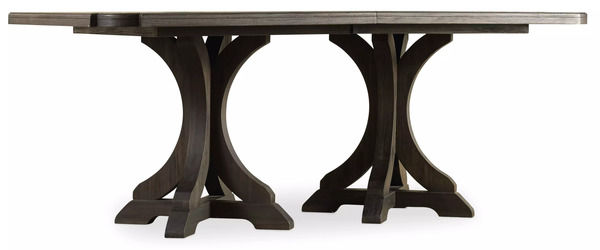 Corsica Dark Rectangle Pedestal Dining Table W/2 20in Leaves
