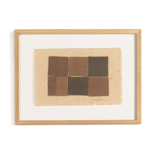 Checkered Terracotta By Shaina Page, Framed Mixed Media Art
