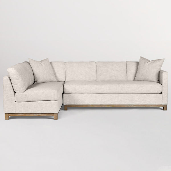Clayton Alabaster Polyester Performance Fabric Sectional