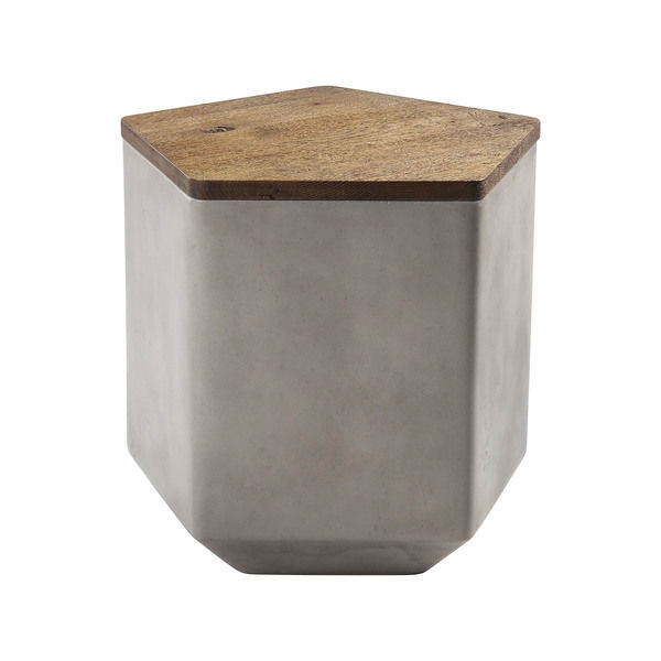 Tay Storage Bench In Nut Oak And Polished Concrete With Acrylic