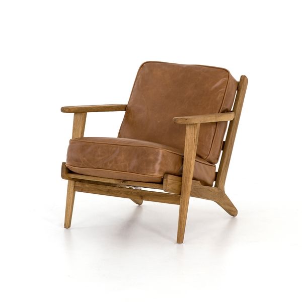 Brooks Palomino Brown Leather Lounge Chair | Scout & Nimble