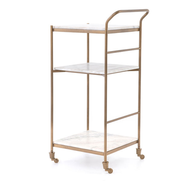 Felix Antique Brass Modern Bar Cart | Scout & Nimble