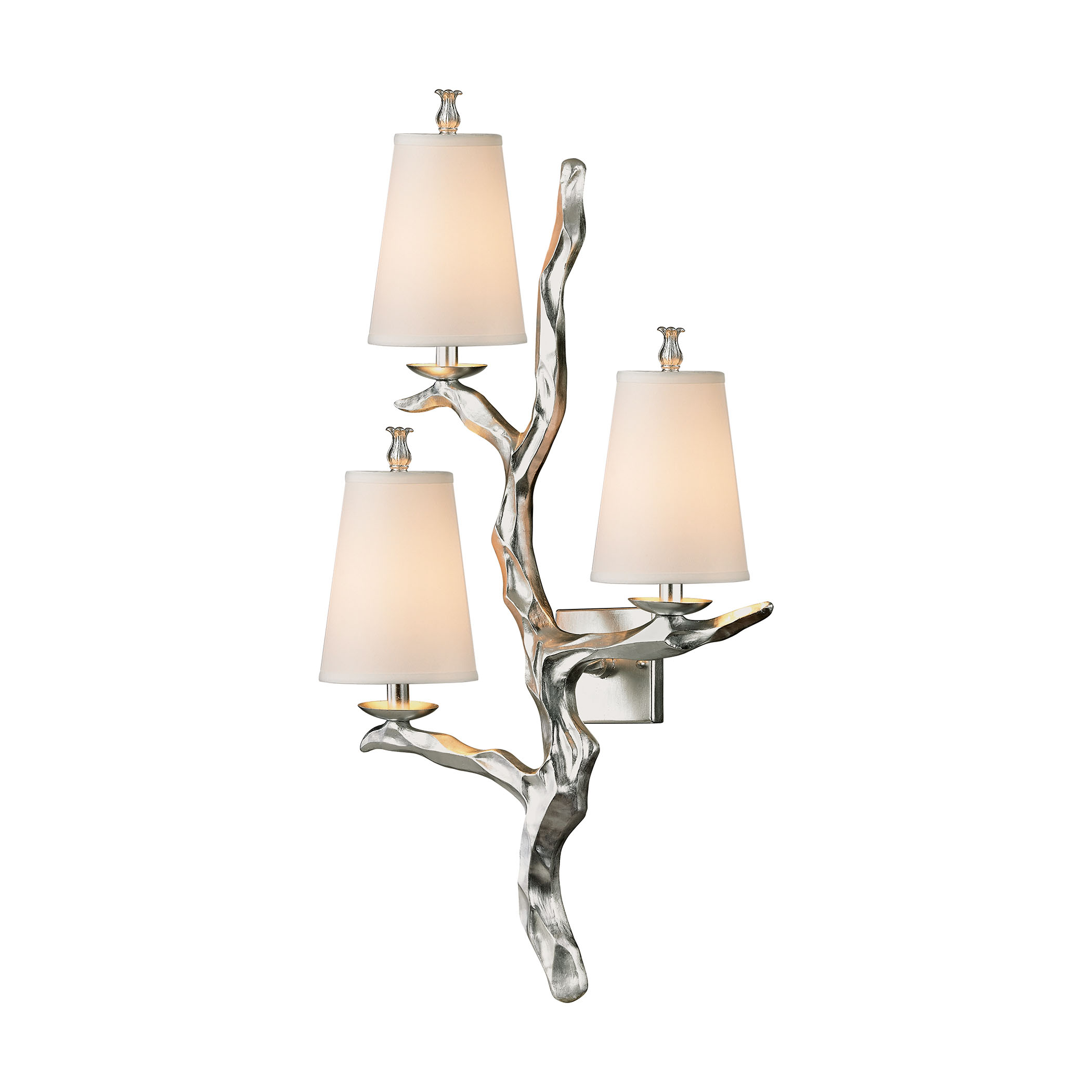 Sprig 3 Light Wall Sconce In Silver Leaf | Scout & Nimble