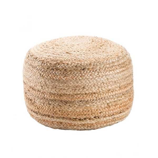 Mesa Beige Solid Round Pouf | Scout & Nimble