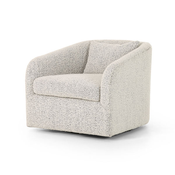 Topanga Knoll Domino Round Upholstered Swivel Accent Chair
