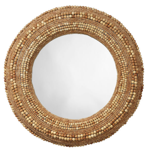 Strand Wood Beaded Round Mirror | Scout & Nimble