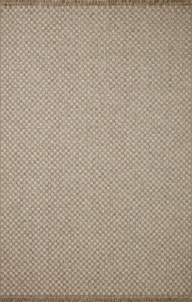 Dawn Organic Modern Natural Checkered Fringe 5'1" x 7'7" Rug