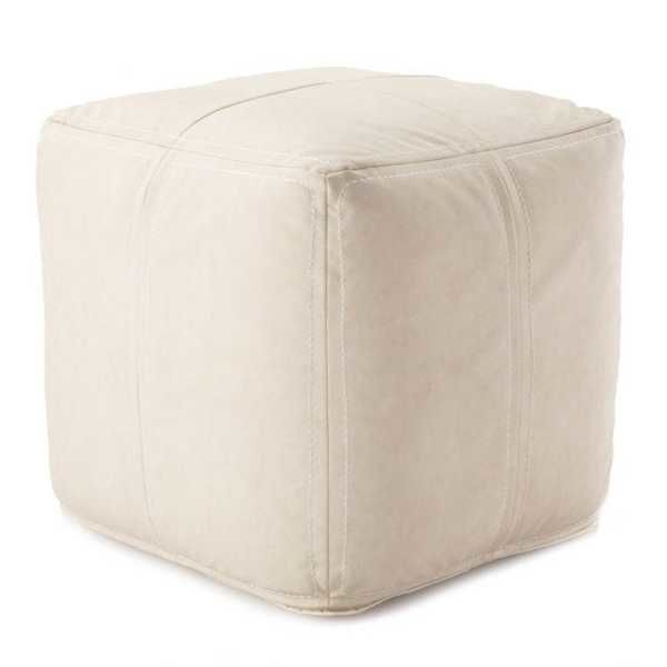 Suave Solid White Cube Pouf by Nikki Chu | Scout & Nimble